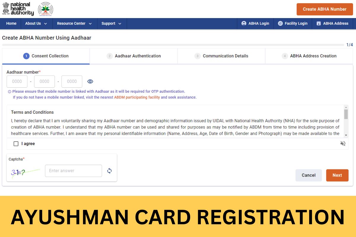 Ayushman Card 2024 Apply Online, PMJAY Abha Card Registration