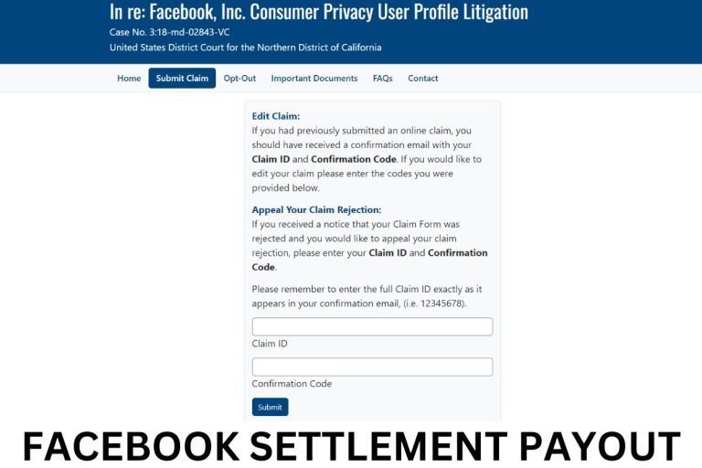 Facebook Settlement Payout - Payment Date, FB Claim Status